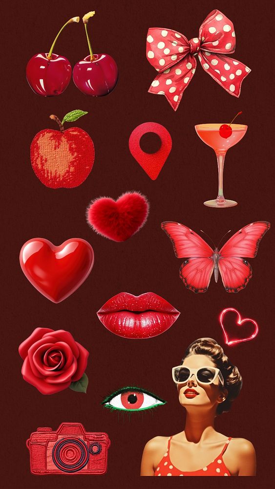 Editable red aesthetic object design | Premium Editable Design - rawpixel