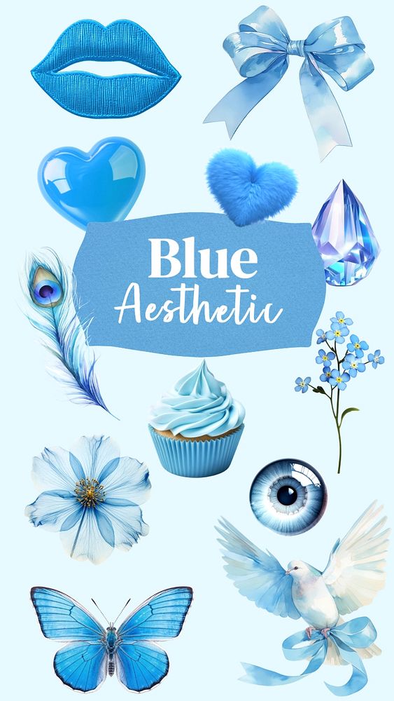 Editable blue aesthetic object design | Premium Editable Design - rawpixel