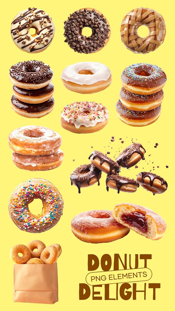 Editable donut design element set | Premium Editable Design - rawpixel