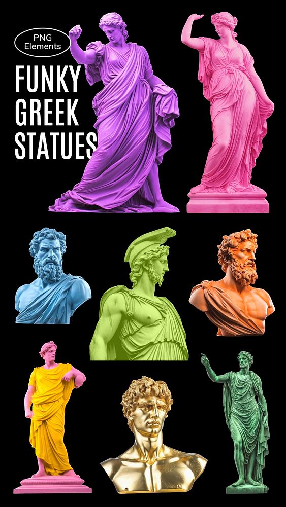 Editable funky Greek statue design | Premium Editable Design - rawpixel
