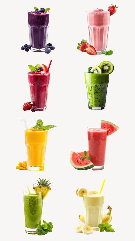 Editable smoothie design element set | Premium Editable Design - rawpixel