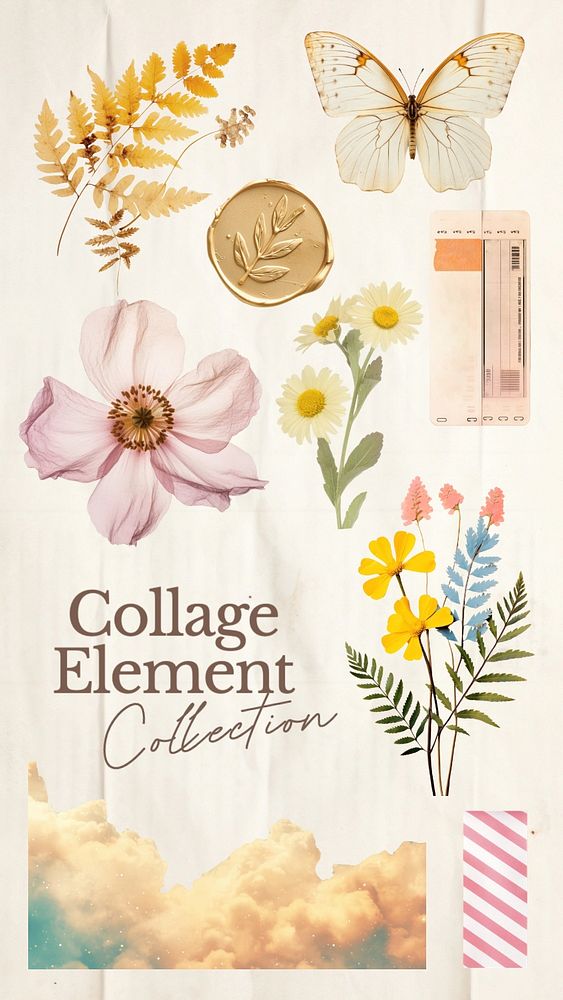 Editable aesthetic ephemera collage design | Premium Editable Design ...