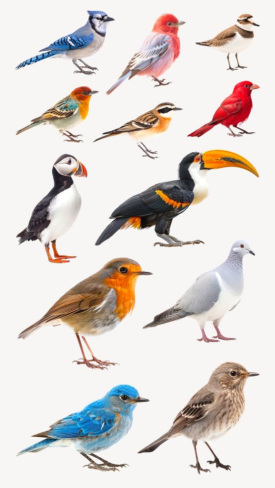 Editable bird design element set | Premium Editable Design - rawpixel