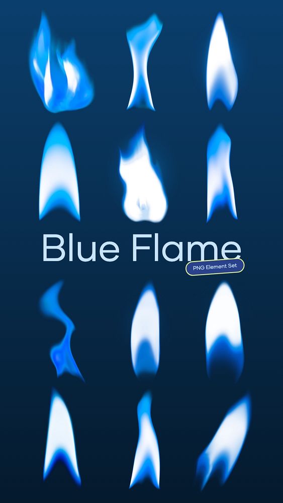 Editable Blue flame design element | Premium Editable Design - rawpixel