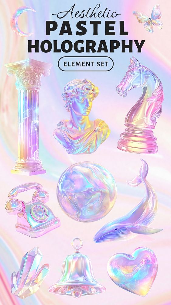 Editable pastel holography design element | Premium Editable Design ...