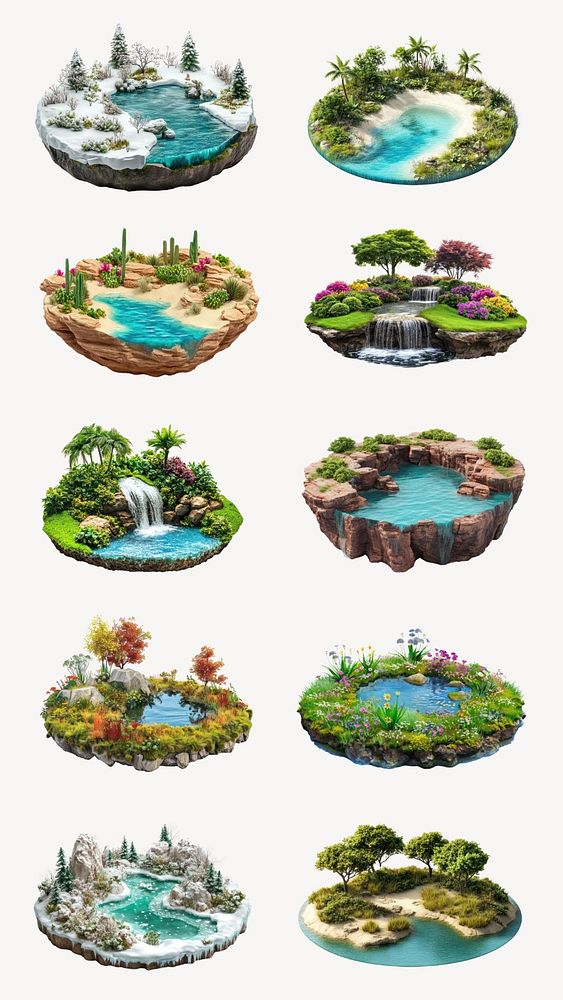 Editable floating island design element | Premium Editable Design ...