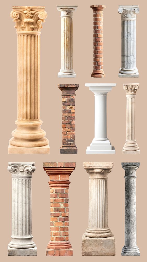 Editable architectural antique pillar design | Premium Editable Design ...
