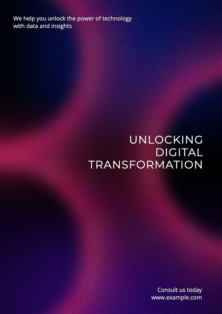 Digital transformation gradient poster template, | Free Editable ...