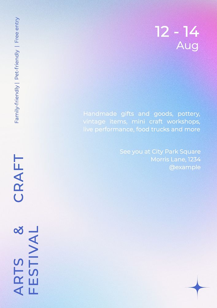 Craft festival gradient poster template, | Free Editable Template ...