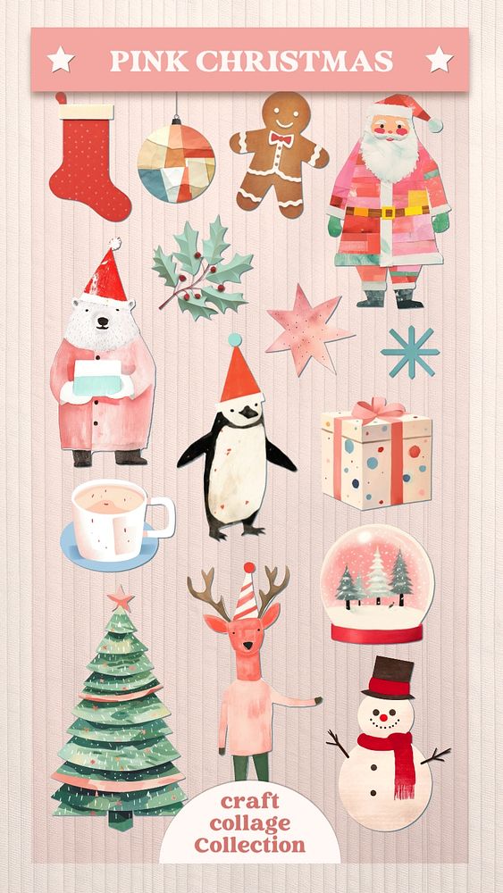 Editable pink Christmas decorative design | Premium Editable Design ...