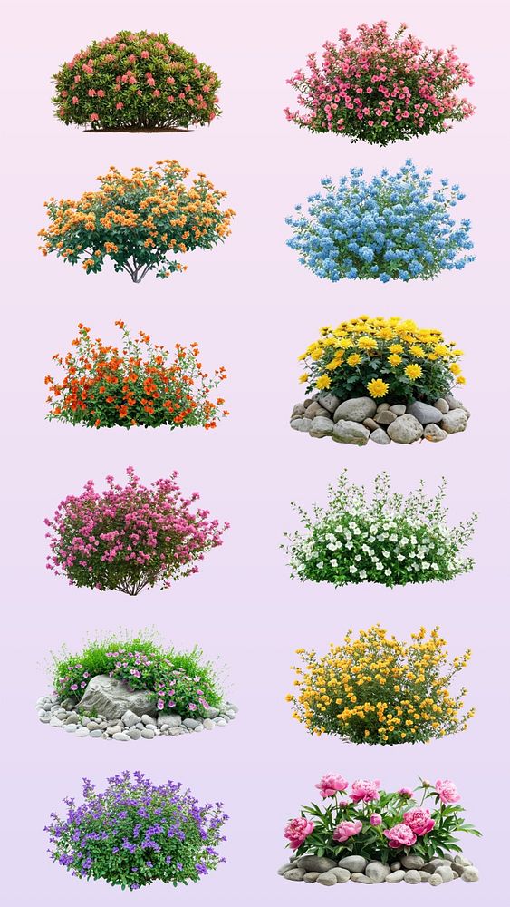 Editable flower bush design element | Premium Editable Design - rawpixel