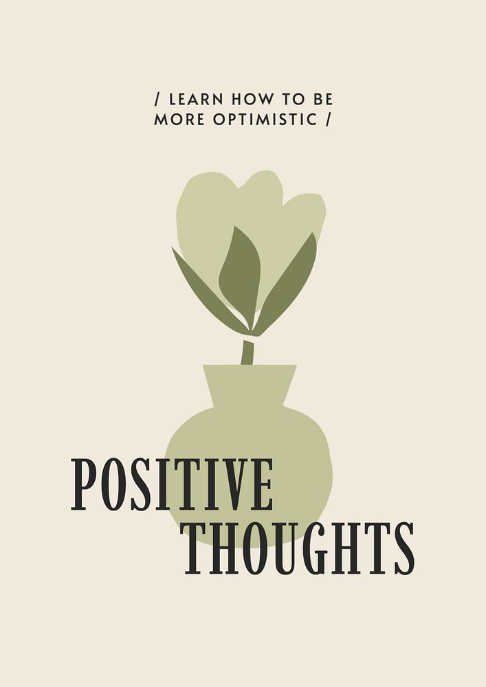 Positive thoughts poster template, editable | Free Editable Template ...
