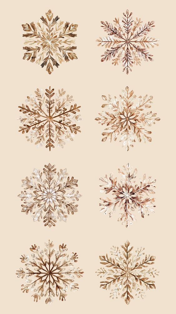 Editable watercolor brown snowflake design | Premium Editable Design ...