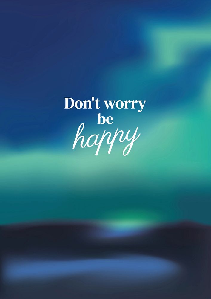 Don't worry be happy poster | Premium Editable Template - rawpixel