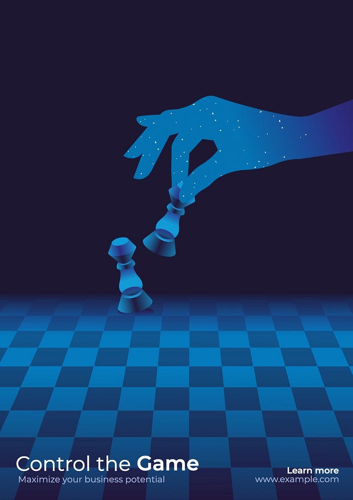 Business potential gradient blue poster | Free Editable Template - rawpixel