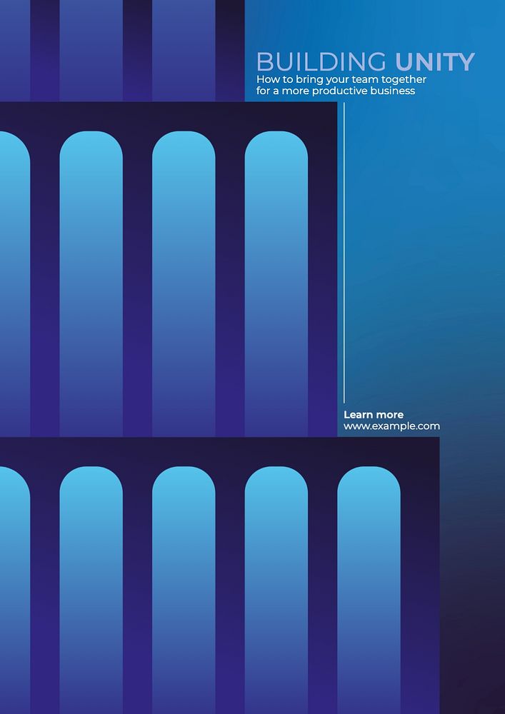 Building unity gradient blue poster | Free Editable Template - rawpixel