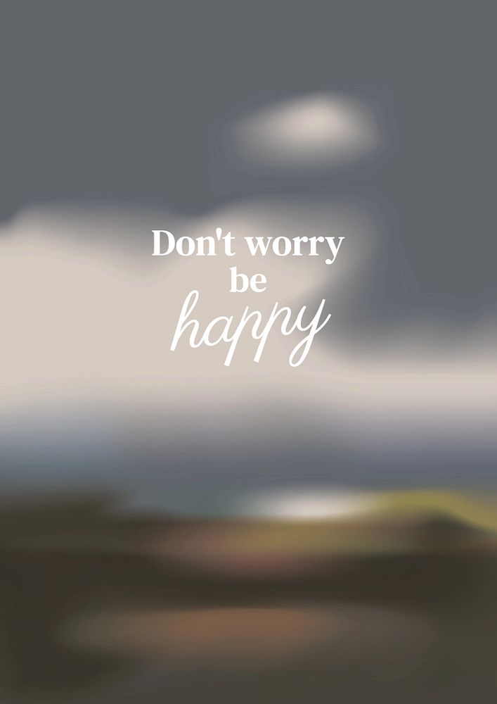 Don't worry be happy poster | Free Editable Template - rawpixel