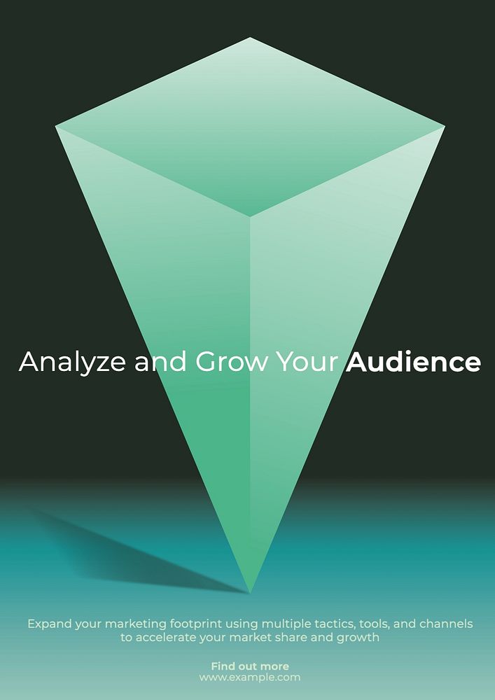 Grow your audience green gradient | Free Editable Template - rawpixel