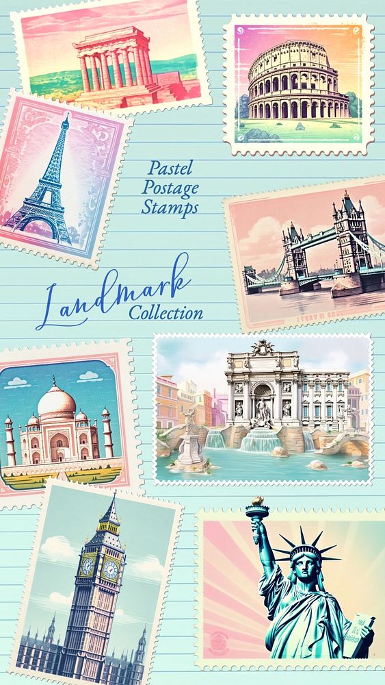 Editable vintage landmark postage stamp | Premium Editable Design ...