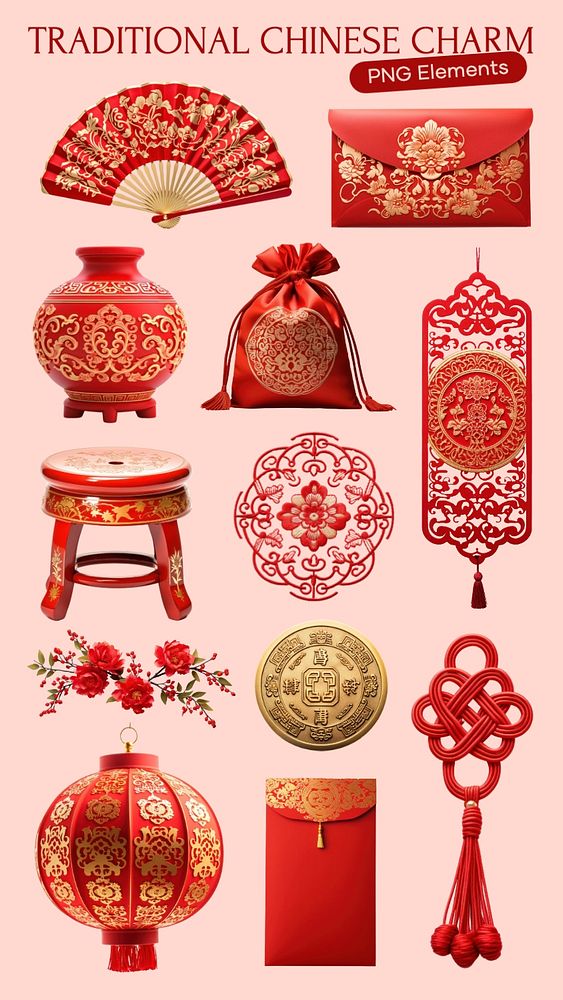 Editable red Chinese charm design | Premium Editable Design - rawpixel