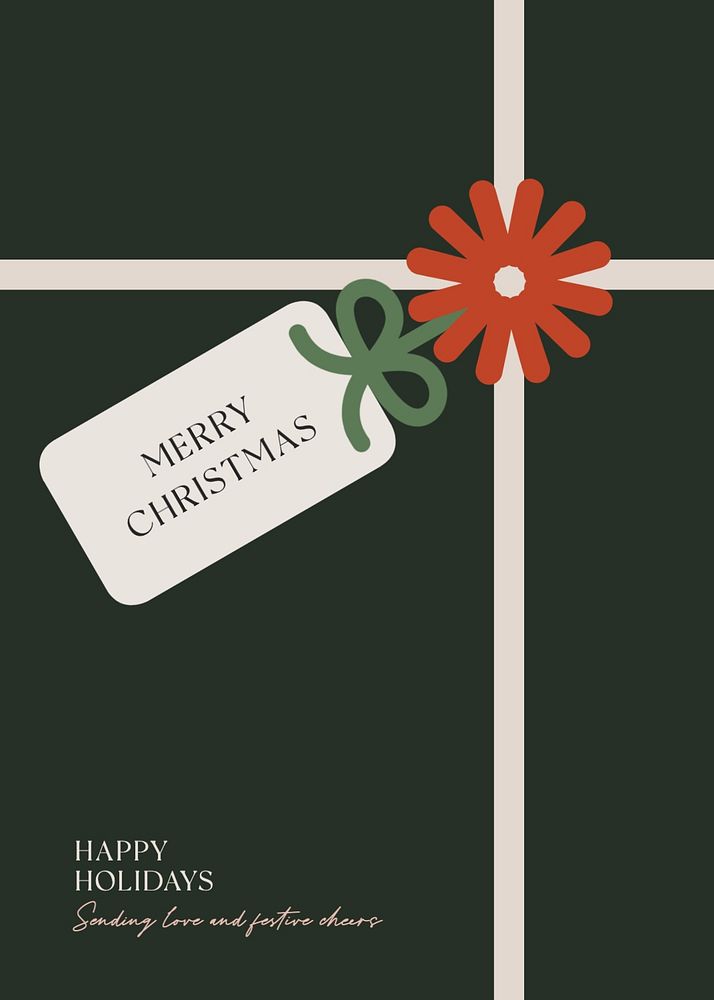 Happy holidays, editable greeting card | Free Editable Template - rawpixel