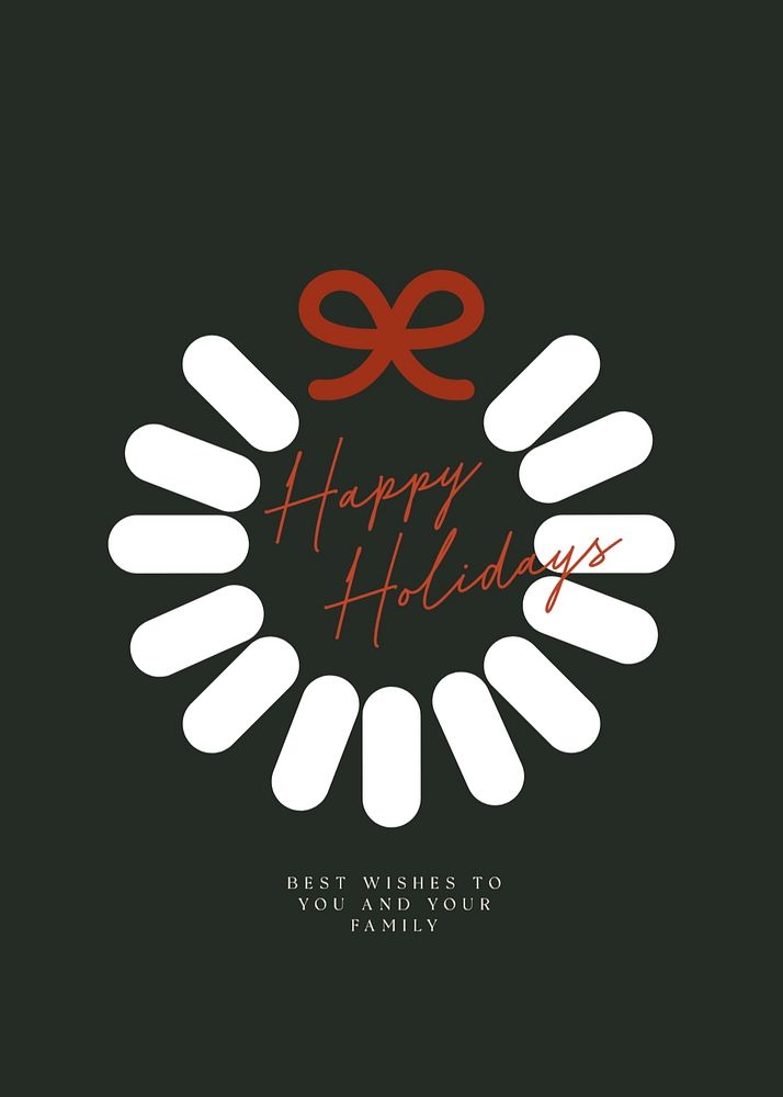 Happy holidays, editable greeting card | Free Editable Template - rawpixel