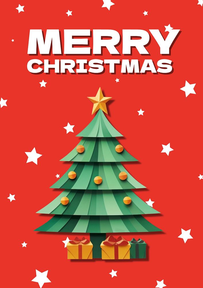 Merry Christmas, editable greeting card | Free Editable Template - rawpixel