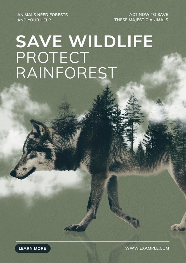 Protect rainforest poster template, editable | Free Editable Template ...