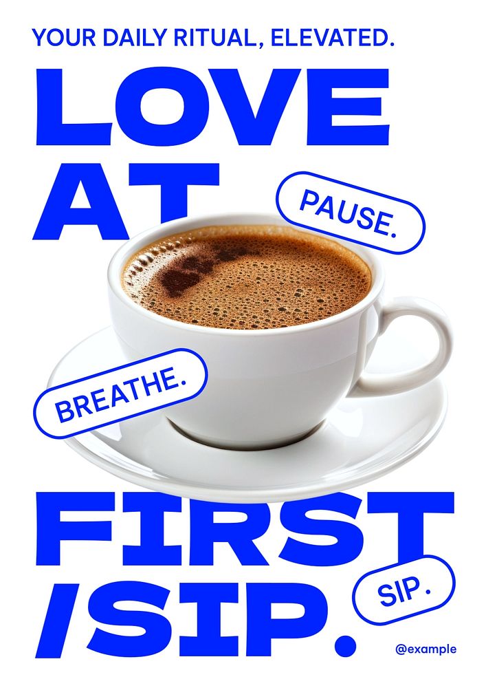 Love first sip poster template | Premium Editable Template - rawpixel