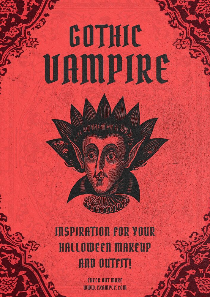 Gothic vampire tutorial poster template | Premium Editable Template - rawpixel