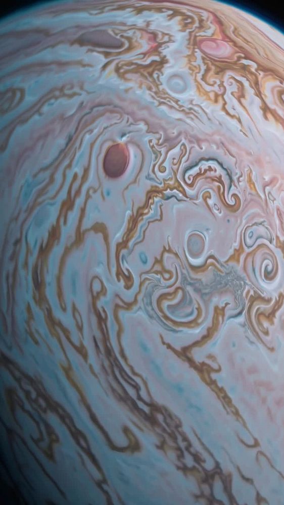 Aerial view Jupiter's swirling clouds | Free Video - rawpixel