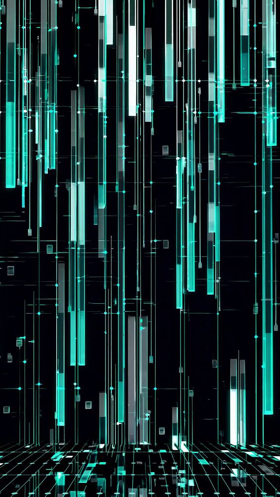 Futuristic digital matrix vertical neon | Free Video - rawpixel