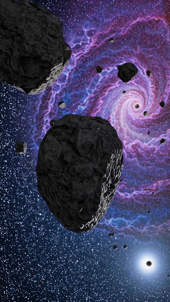 cosmic video scene asteroids floating | Free Video - rawpixel