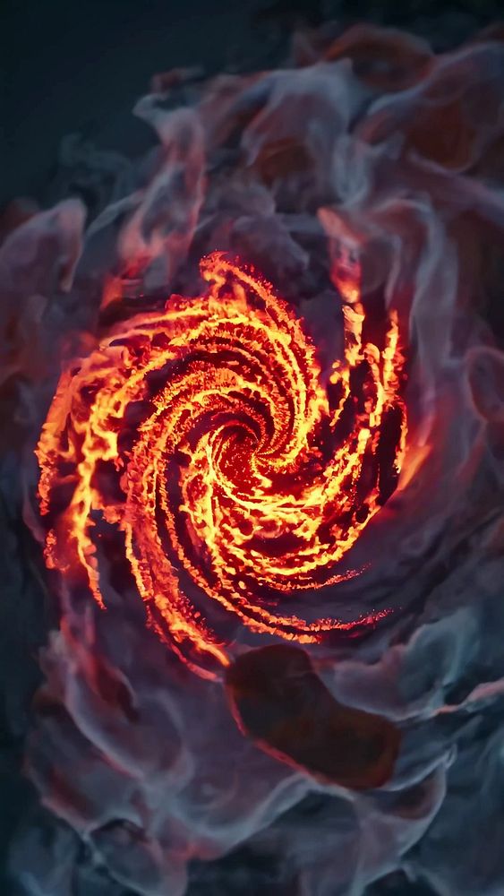 Aerial view swirling fiery vortex | Free Video - rawpixel