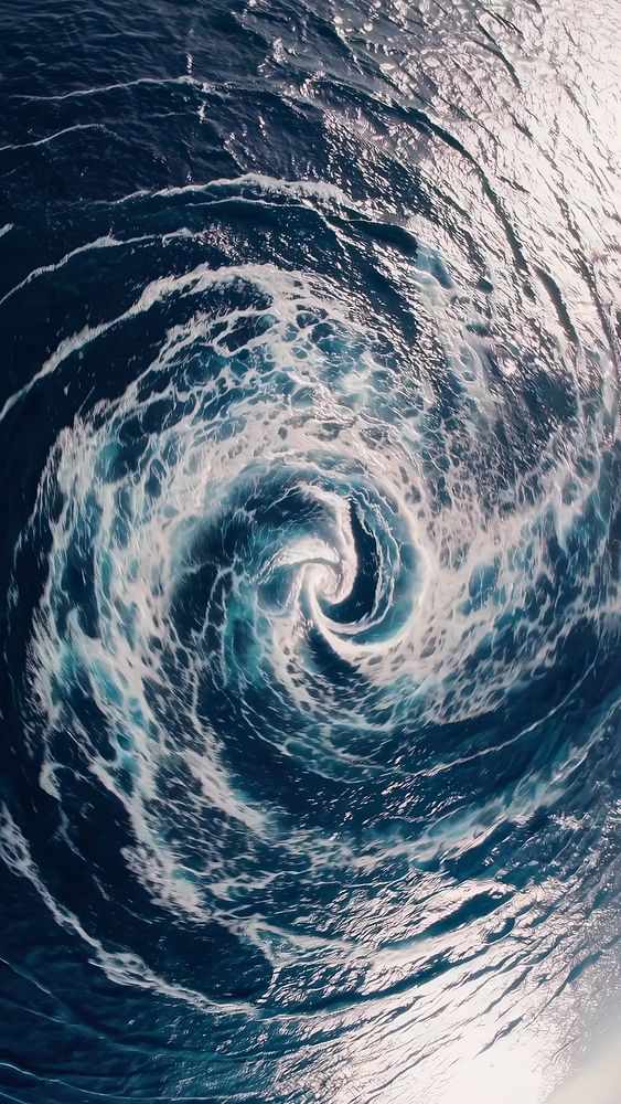 Aerial view swirling ocean vortex. | Free Video - rawpixel