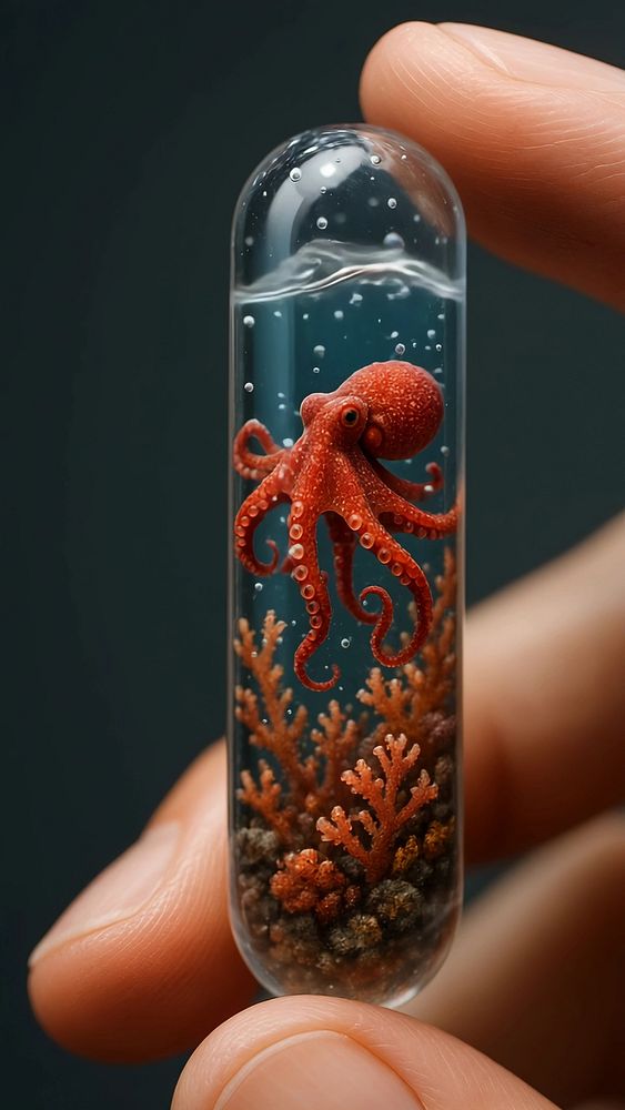 Close-up shot tiny octopus capsule, | Free Video - rawpixel