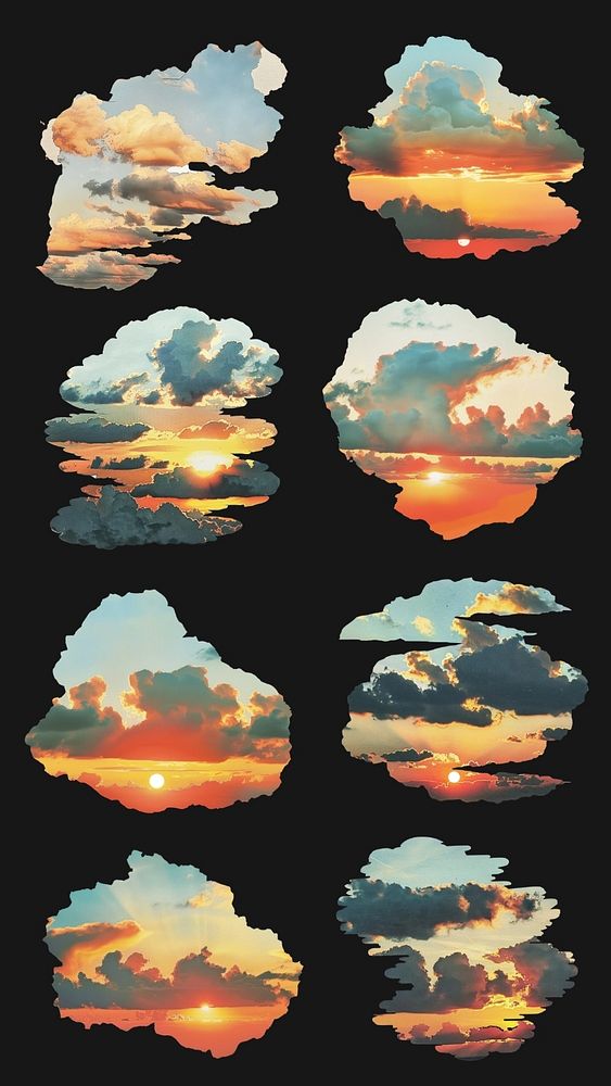 Sunset collage paper, isolated element | Premium Editable Design - rawpixel