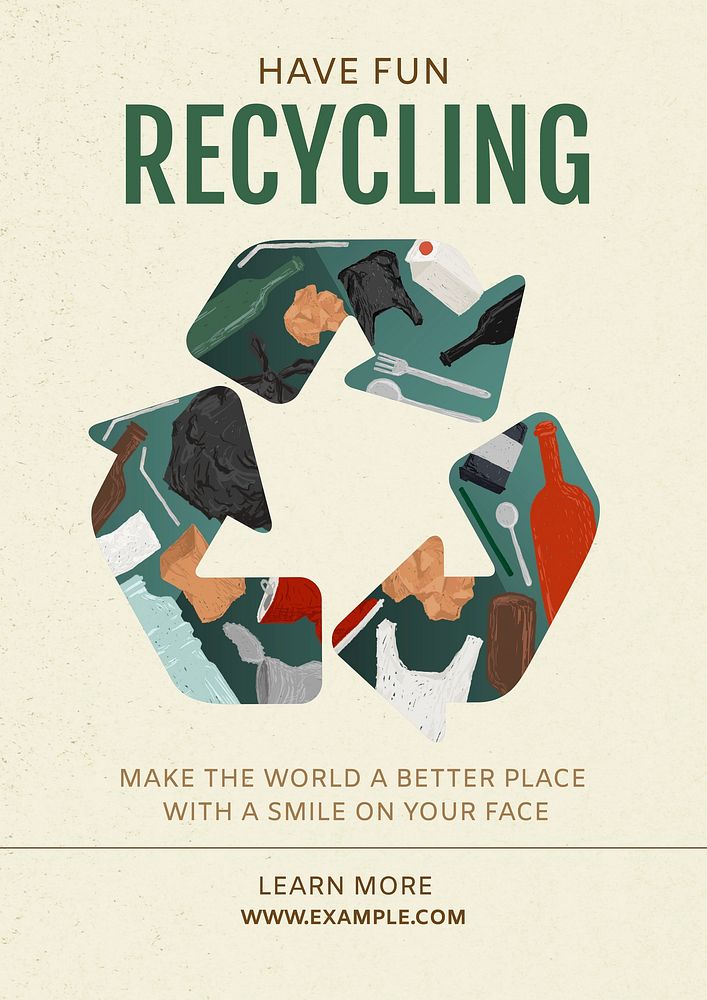 Fun recycling poster template | Free Photo - rawpixel