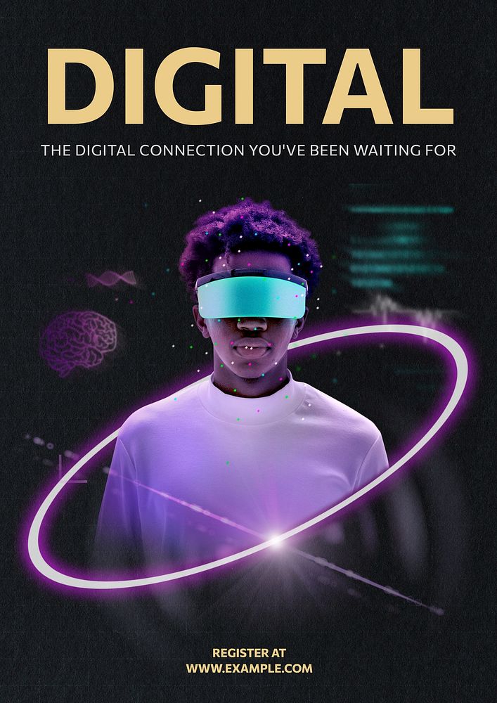 Digital connection poster template | Free Photo - rawpixel