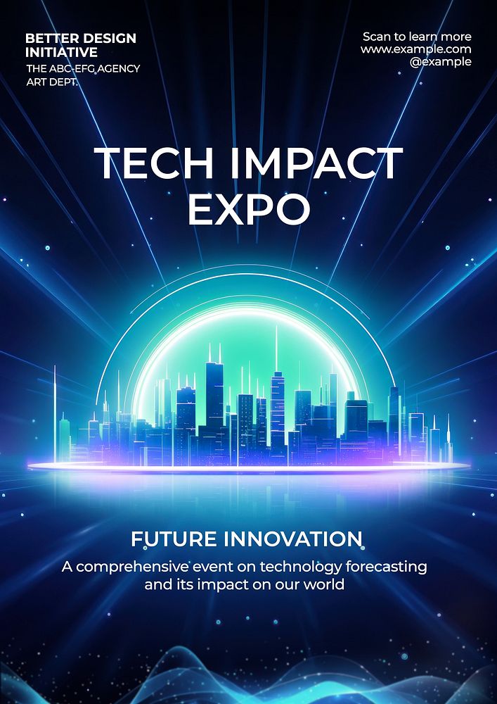 Tech impact expo poster template | Free Photo - rawpixel