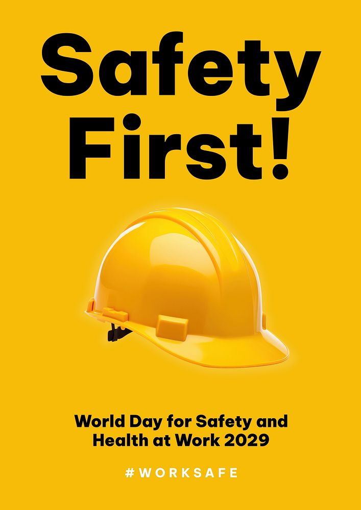 Construction safety first poster template | Free Photo - rawpixel