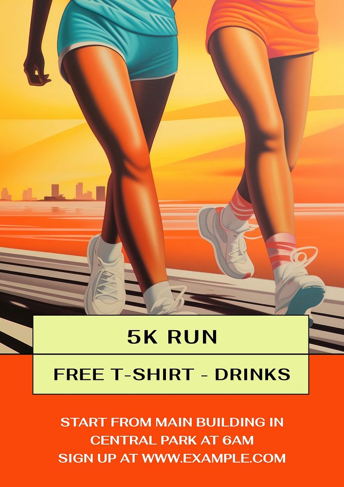 5K Run poster template | Free Photo - rawpixel