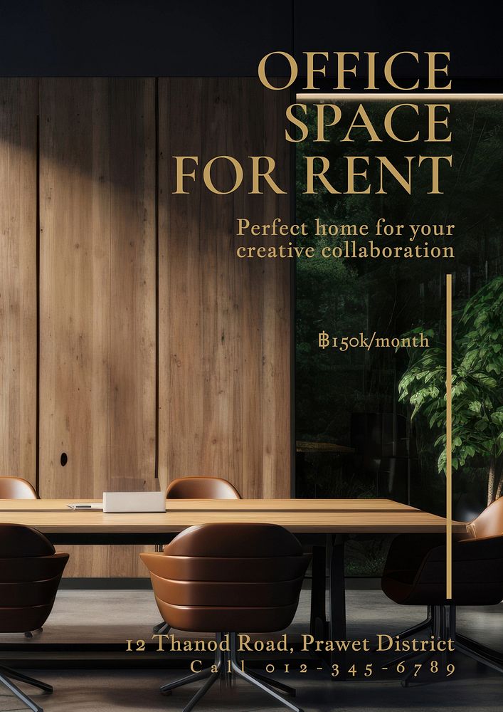 Office space rental poster template, | Free Photo - rawpixel