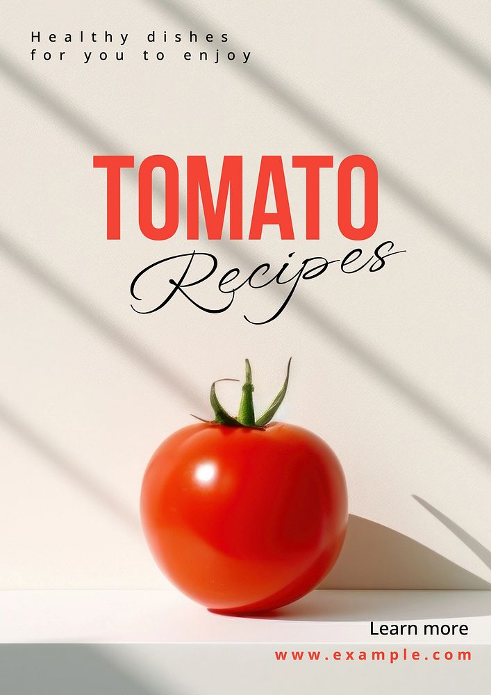Tomato recipes poster template | Free Photo - rawpixel