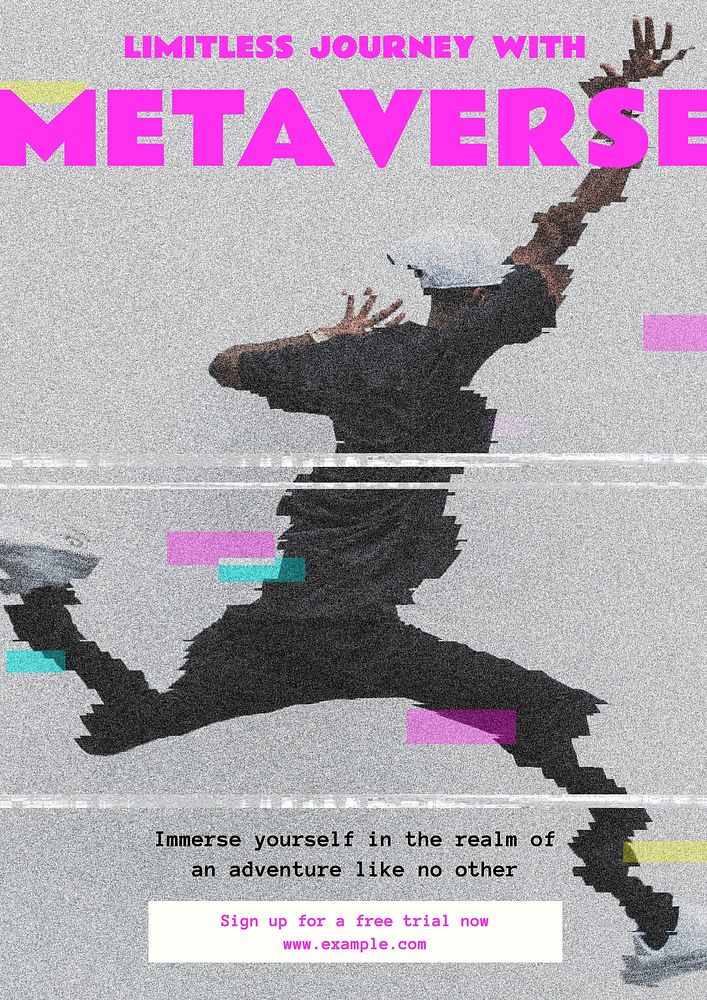 Metaverse journey poster template | Free Photo - rawpixel Metaverse journey poster template | Free Photo - rawpixel