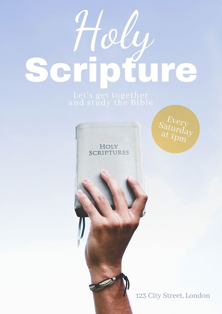 Bible study poster template | Free Photo - rawpixel