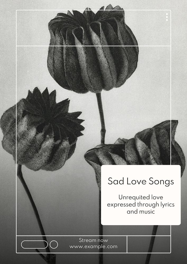 Sad love songs poster template | Free Photo - rawpixel