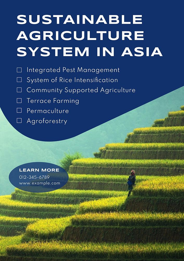 Agriculture Asia poster template & | Free Photo - rawpixel