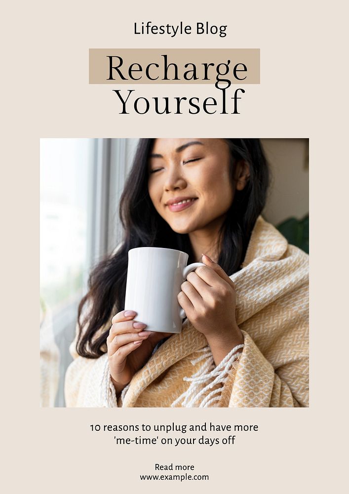 Recharge yourself poster template, editable | Free Photo - rawpixel