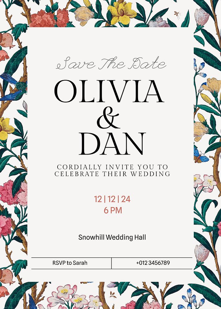 Wedding invitation ceremony template | Free Photo - rawpixel